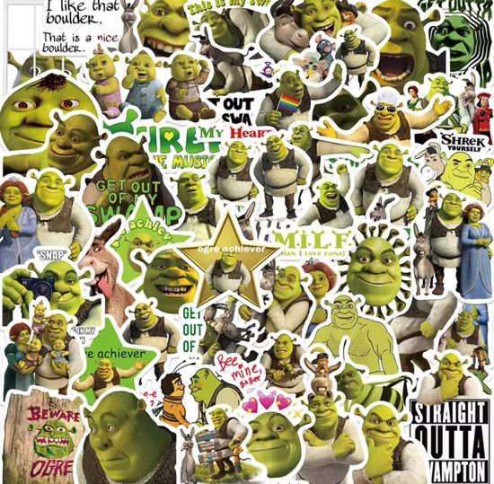Stickers shrek fiona autocollant waterproof resistant à l'eau ...