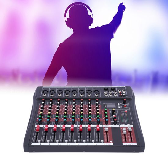 Table de mixage audio professionnelle 8 canaux - Table de mixage stéréo ...