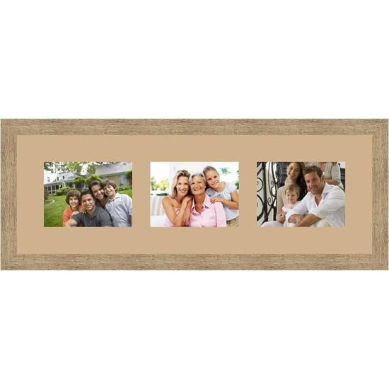 Cadres Photos Sable 3 Photo(S) 20X15 , 75X25 Cm Naturel Beige, 3.5 Cm ...