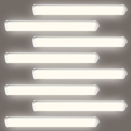 8 Paquets Tube Neon Led 90 Cm, Étanche Ip65 Reglette Led 30W 3600Lm ...