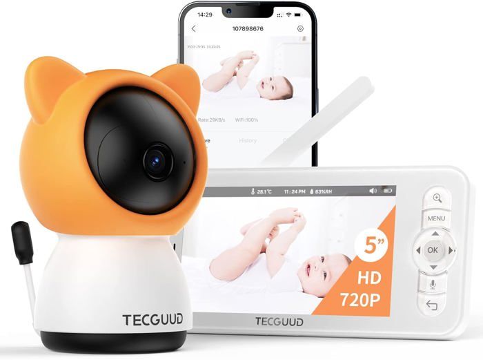 Babyphone Camera avec Smartphone App Control, Camera Surveillance Bebe ...