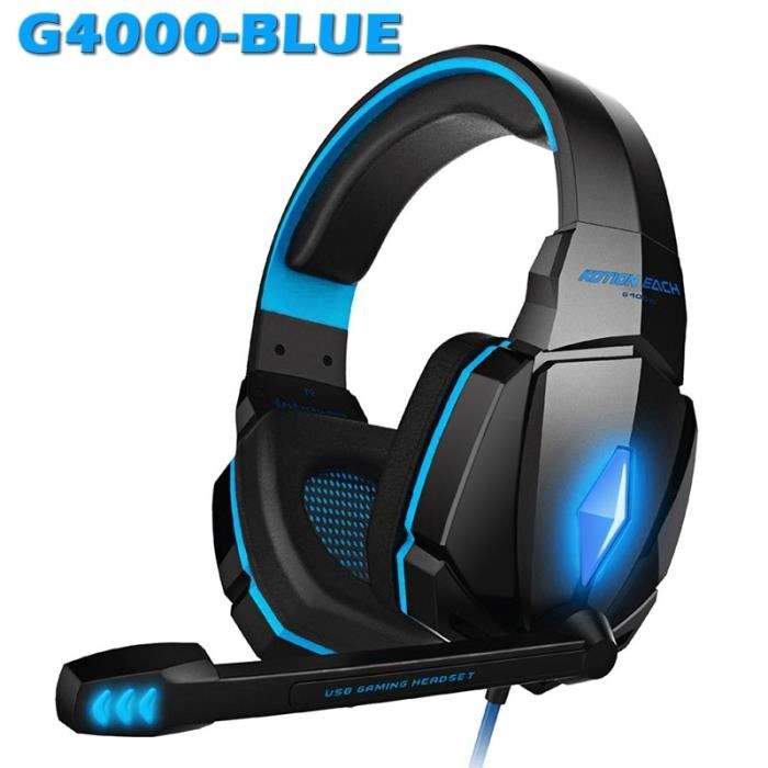 Couleur g4000 bleu CASQUE DE JEU FILAIRE AVEC Microphone, Pour ...