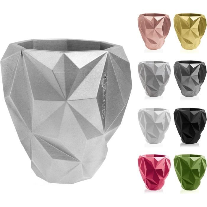 Pot De Fleurs En Ciment - Géométrique - Diamètre : 13 Cm - Diamètre ...