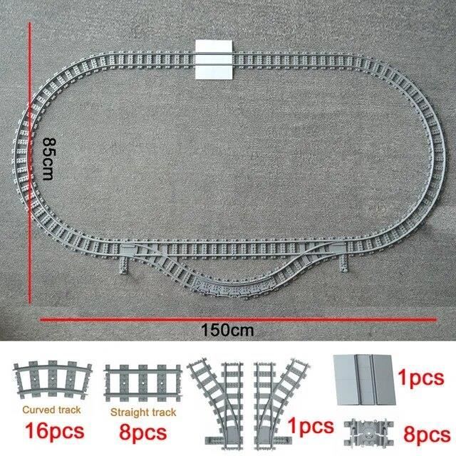 Puzzle,City Train Rail Rack Bricks Model Toy,Soft Track,Cruved and ...