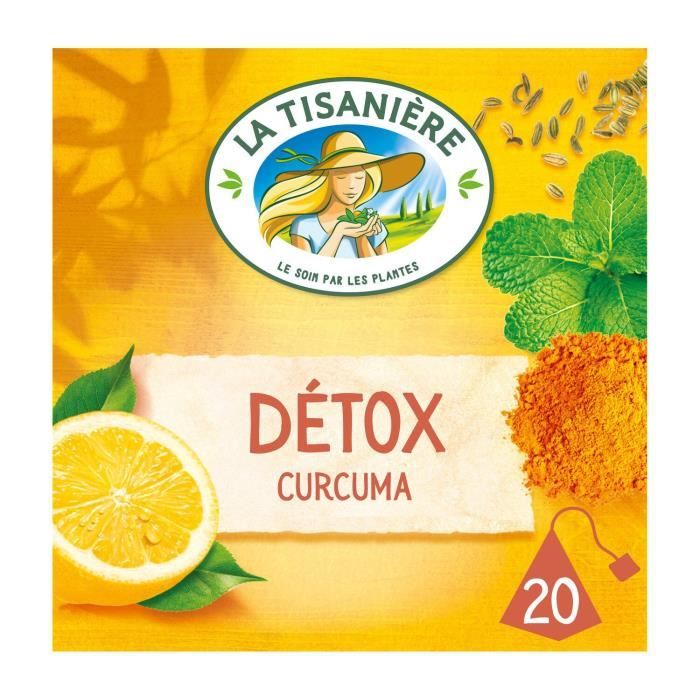 LOT DE 2 - LA TISANIERE - Infusion Détox Curcuma - boite de 20 sachets ...