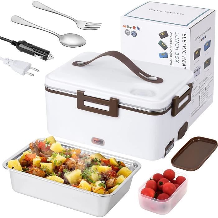 Gamelle Chauffante 80W 3 en 1 Lunch Box Chauffante Electrique 12V 24V 220V 1.8L Portable Boite Chauffante Repas Boite 114