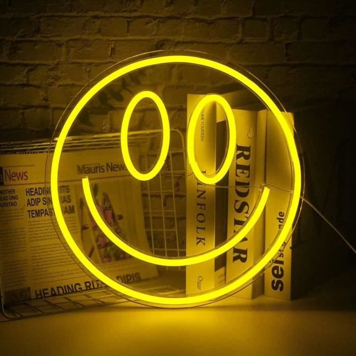 13Inch Smile Face Led Neon Light Avec Switch Usb Powered Durable Wall ...
