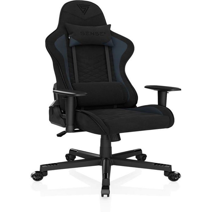 Fauteuil gaming - SENSE7 - Spellcaster - Noir/Bleu - Réglable en ...