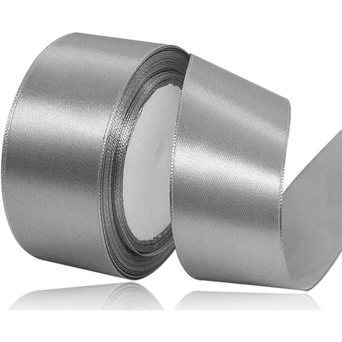 Ruban De Satin Gris 40Mm, 22 Mètres Ruban Tissu Pour Emballage Cadeau ...