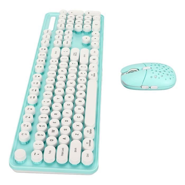 Duokon Clavier fil rétro Souris Combo clavier et souris fil Pure Color ...
