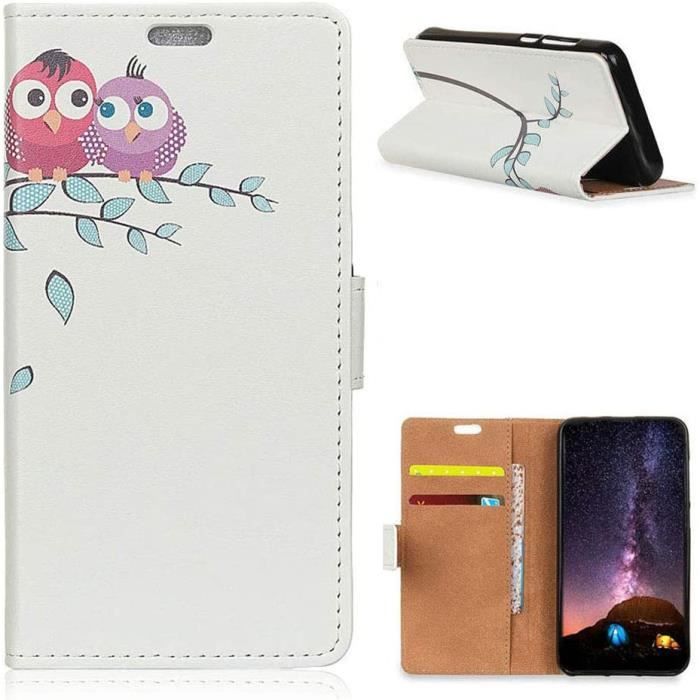 Coque Huawei P Smart 2020 6 21 Pouces PU Cuir Flip Hibou Motif Built ...