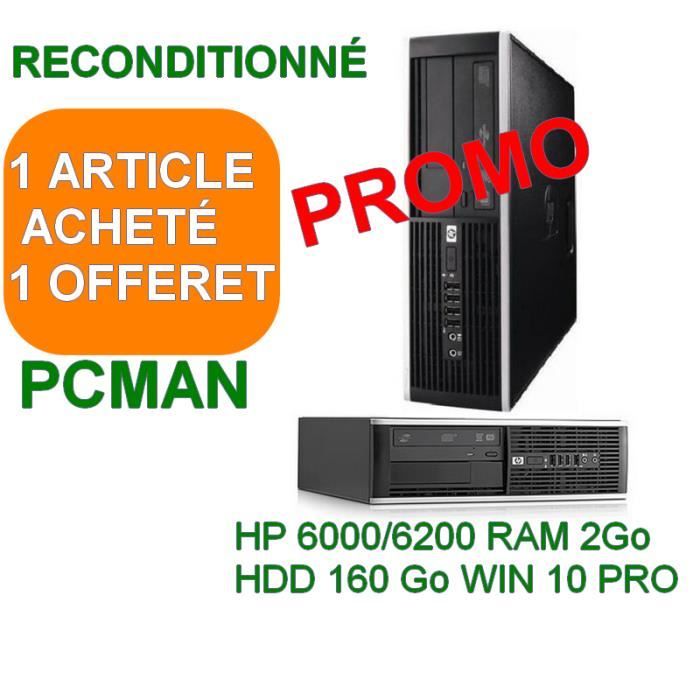 PC HP Elite 6000 Pro SFF E5400 2.7Ghz 2Go Disque 160Go WINDOWS 10 Pro ...