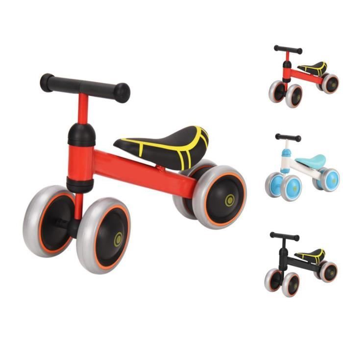 Draisienne - MENGDA - Vélo Bébé 4 Roues - Rouge - 10-36 Mois - Sécurisé ...