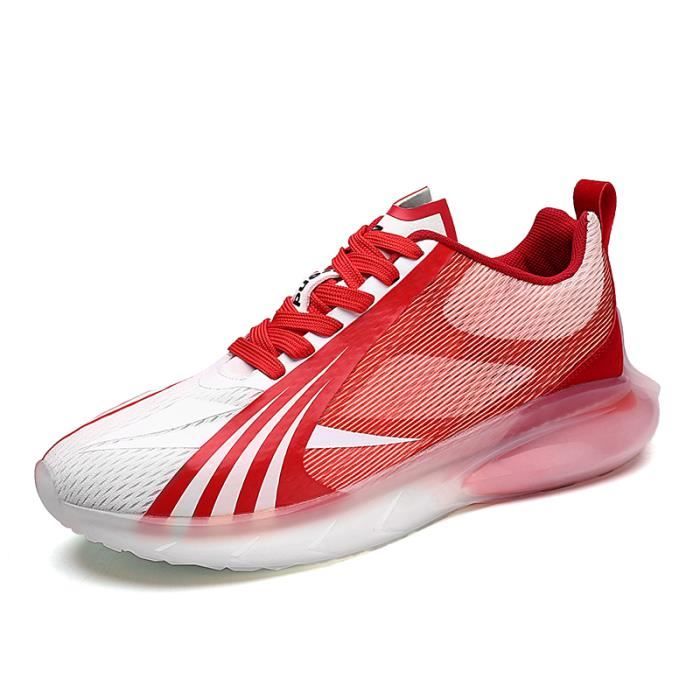Baskets Homme Fashion Chaussures Sport Sneakers Rouge - Cdiscount ...