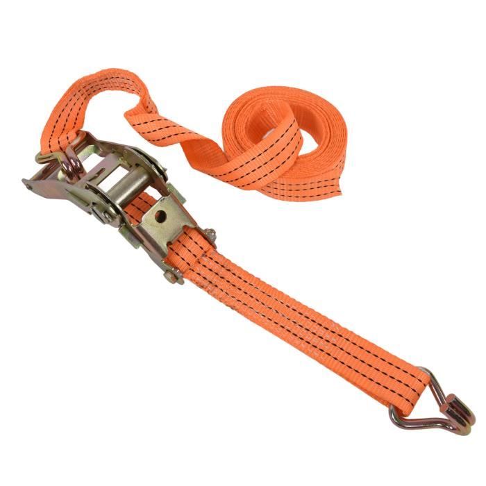 Sangle d'arrimage à cliquet - QQMORA - 3 m - 2 crochets - Polyester ...