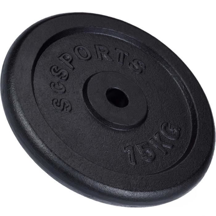 ScSPORTS® Disque de Poids - 15 kg, en Fonte Simple, Ø 30-31 mm, Durable ...
