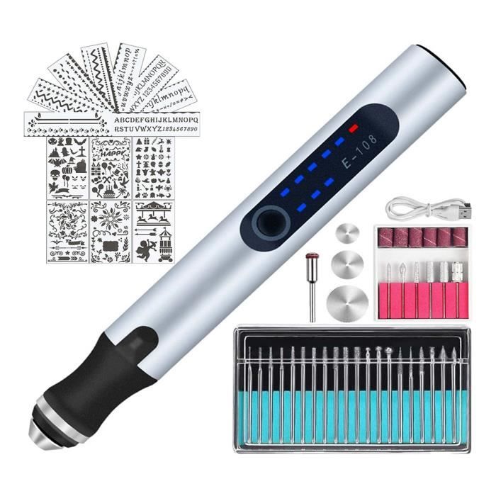 Kit de Stylo de Gravure éLectrique USB Rechargeable Graveur Outil de ...