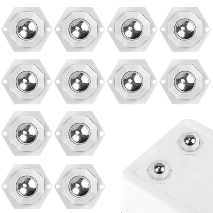 12 Pièces Mini Roulettes Auto-Adhésives, Roulettes pour Meubles Blanc ...