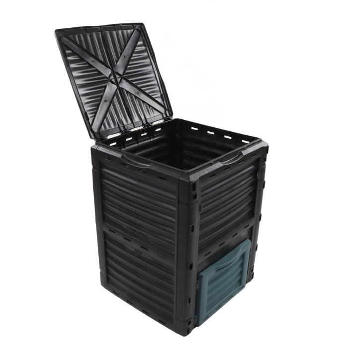 Bac à compost Compost Poubelle Composteur Capacité 300L Couvercle ...