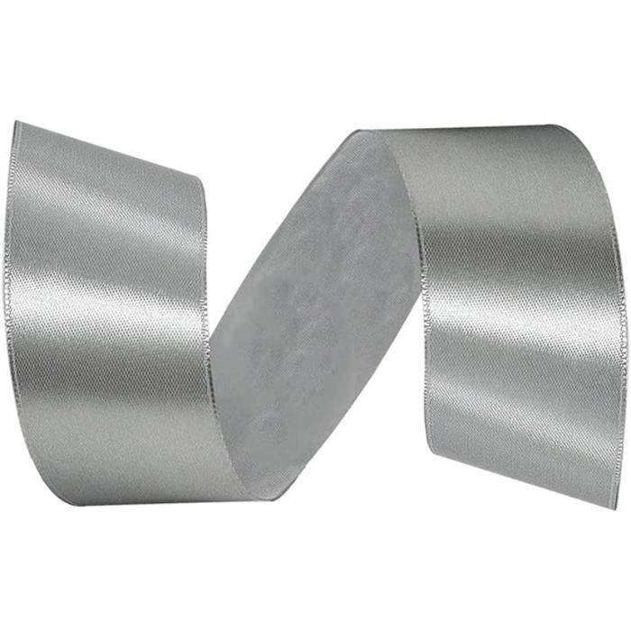 Ruban De Satin Gris 40Mm, 22 Mètres Ruban Tissu Pour Emballage Cadeau ...
