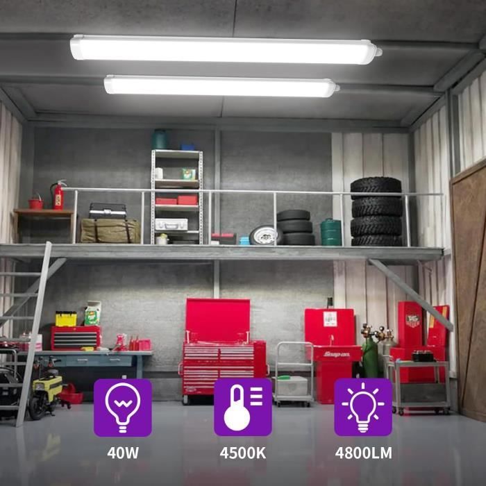 8 Paquets Tube Neon Led 90 Cm, Étanche Ip65 Reglette Led 30W 3600Lm ...