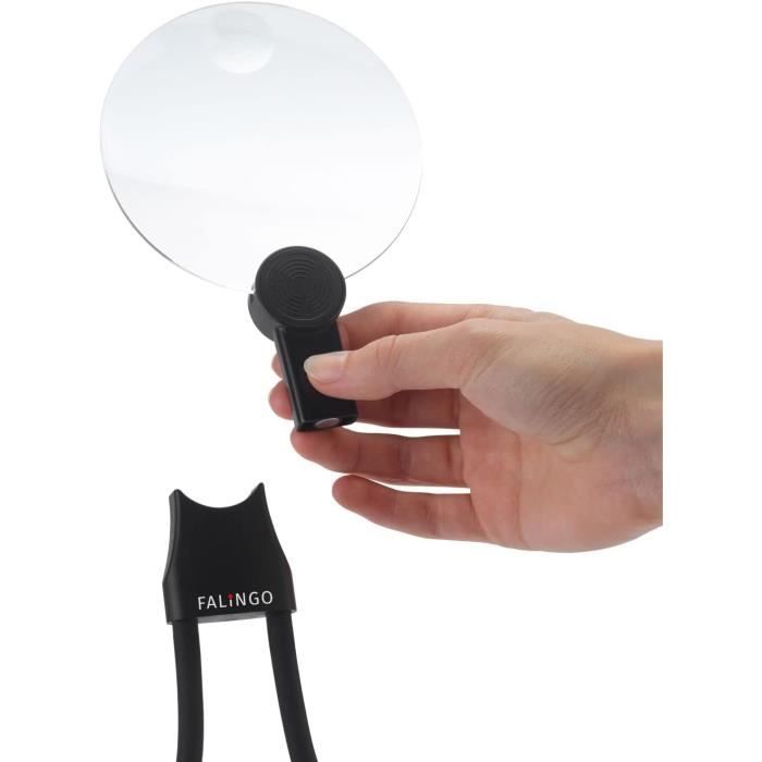 FALINGO Loupe 3 en 1 loupe Tour de Cou loupe Mains Libres loupe sur Pied loupe de Table loupe à ...