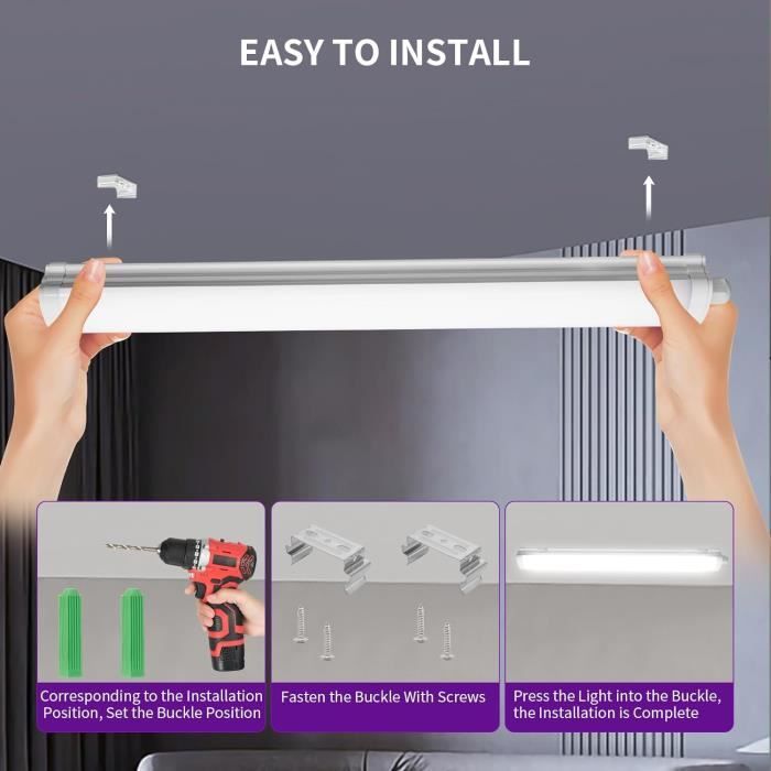 8 Paquets Tube Neon Led 90 Cm, Étanche Ip65 Reglette Led 30W 3600Lm ...