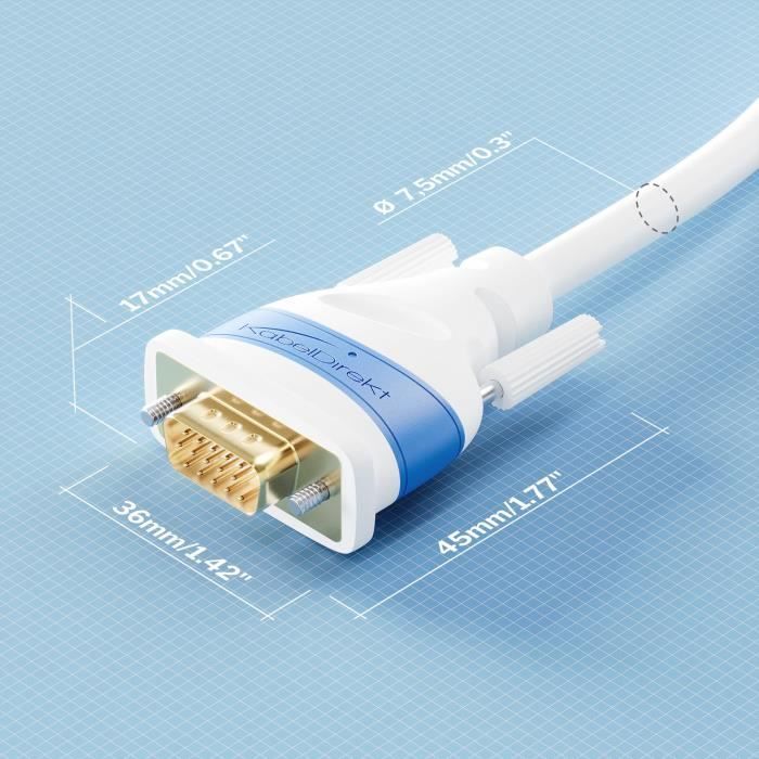 \ Cable Vga Vers Vga \ 2 M \ Pour Une Qualité D'Image Maximale Grâce À ...