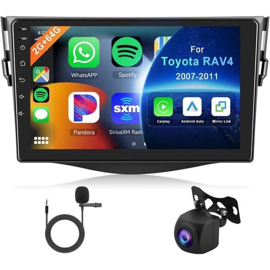 2GB 64GB Android Autoradio pour Toyota RAV4 2007-2011 Carplay Android Auto, Radio écran Tactile ...