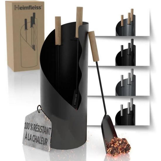 Heimfleiss Serviteur Cheminée Noir Moderne Ensemble d'Accessoires de ...