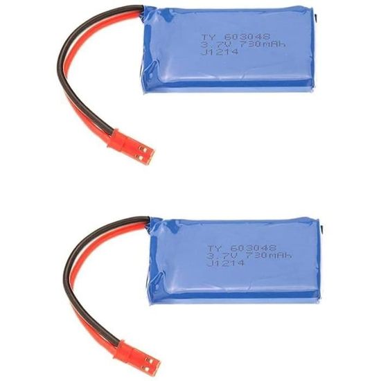 Batterie Lipo rechargeable - YUNIQUE FRANCE - 3.7V 730mAh - 2 pièces ...