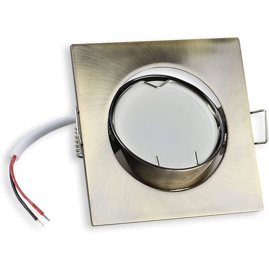 Spot Led Encastré Carré 230V - Alliage Doré Et Plat Satiné, Caractérisé ...
