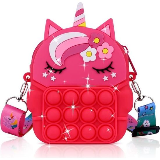 Pop Sac À Bandoulière Fille, 2 En 1 Licorne Sac Pop Fidget Toy, Push ...