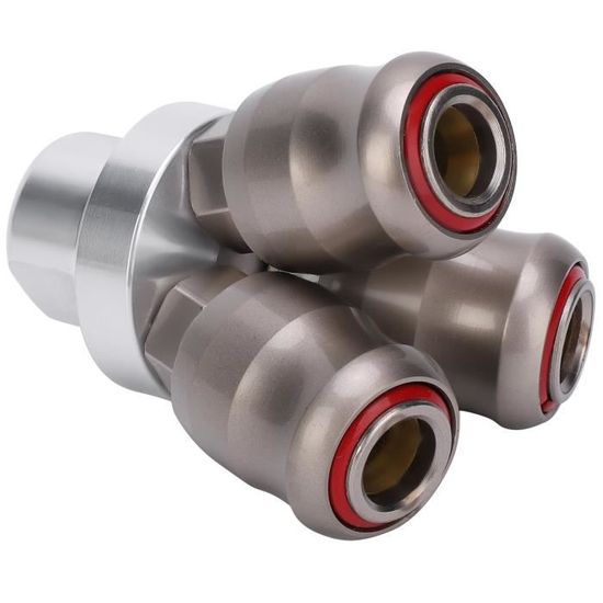 Cikonielf Connecteur pneumatique Coupleur Rapide à 3 Voies Connecteur Rond Filetage Femelle ...