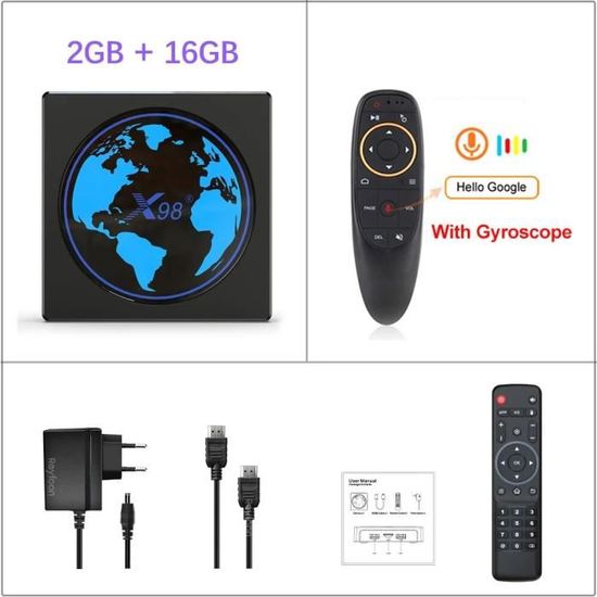 Boîtier TV X98 Mini,Android 11.0,Amlogic S905W2,4 Go-64 Go,décodeur,lecteur multimédia 4K,avec ...