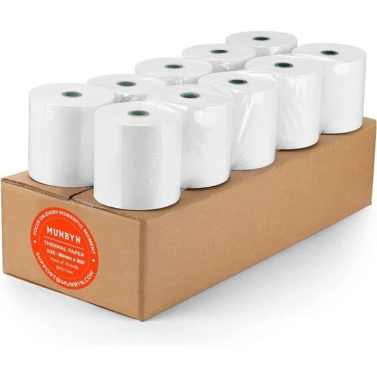 Papier Thermique 80Mm Pos Bobine 80X50Mm Rouleau Ticket De Caisse 3 1-8 ...