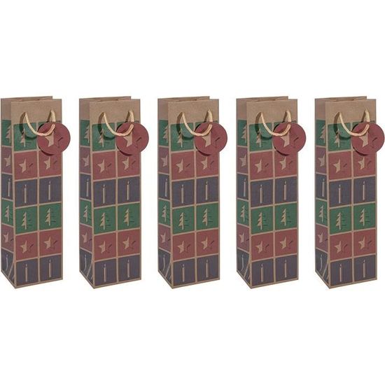 SIGEL Gt045 Sac Cadeau Bouteille, Vert, Rouge, Violet, 10 X 35 cm394 ...