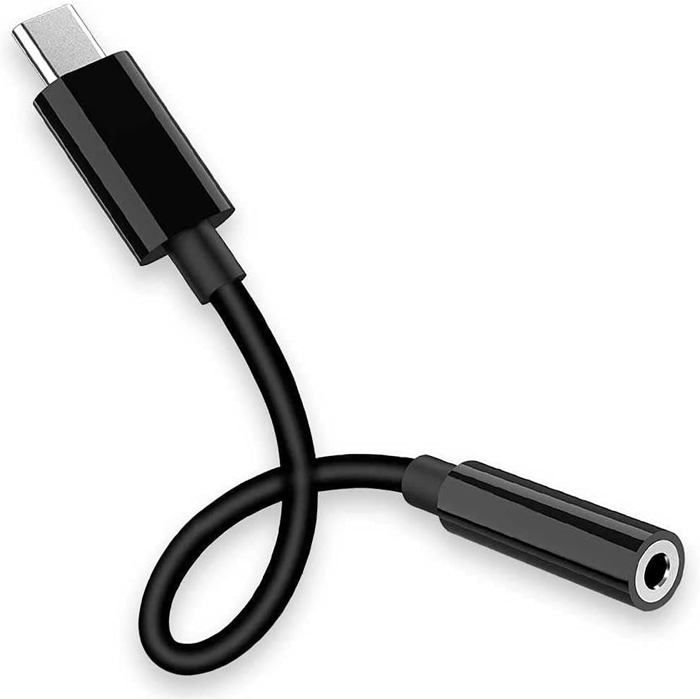Adaptateur Connecteur USB Type C vers Prise Jack 3,5mm Noir ...