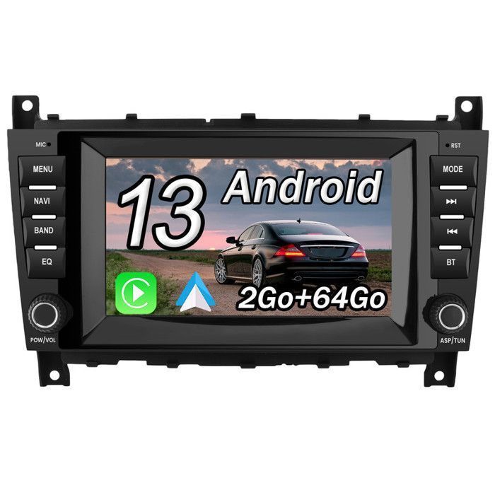AWESAFE Autoradio Android 13 2Go+64Go pour Mercedes-Benz Classe C Classe CLC W203 (2008-2010 ...