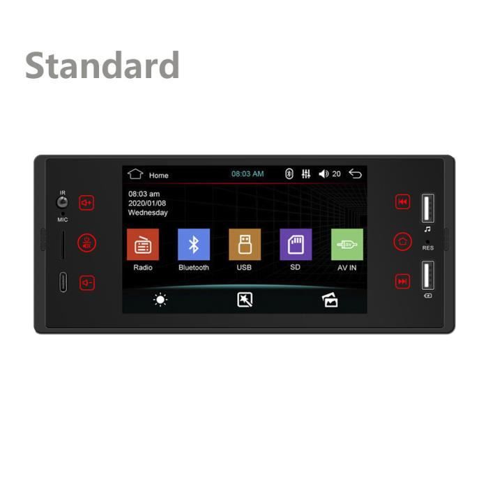 Standard - autoradio MP5 FM, écran IPS HD 5 pouces, Bluetooth, lecteur ...