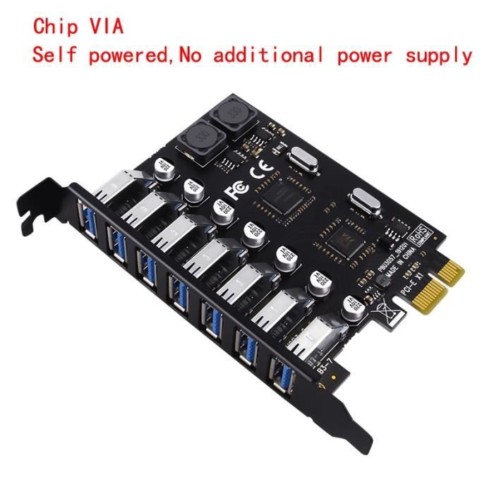 VIA Chip - USB 3.0 PCI E carte'extension adaptateurHub adaptateur ...