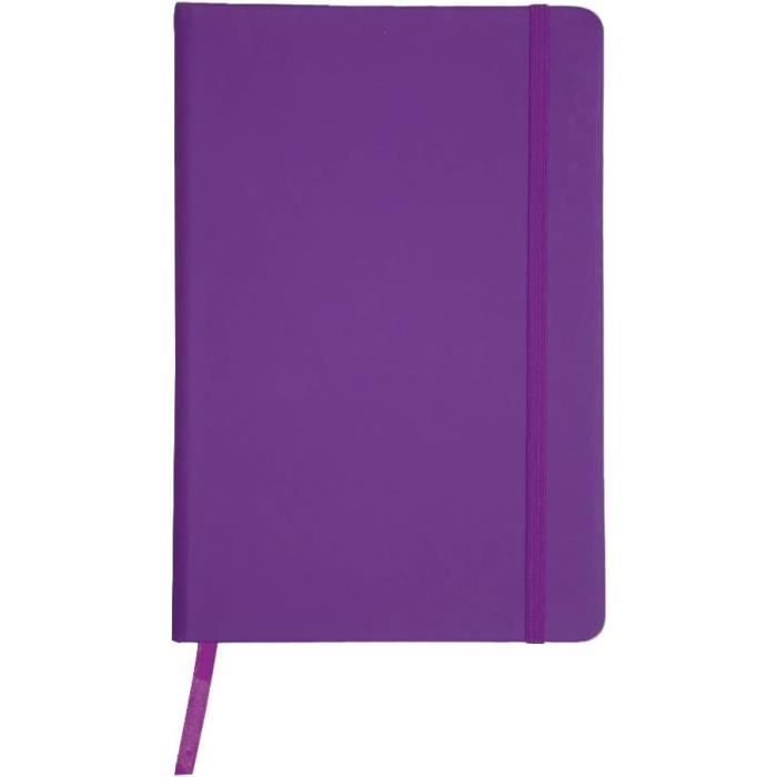 Carnet de notes A6 ligné couverture rigide avec élastique signet 'Color ...