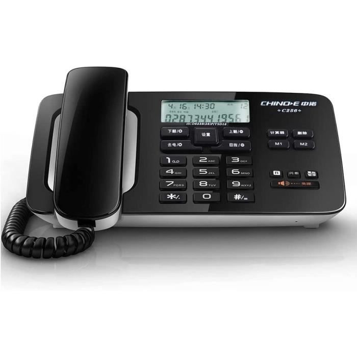 Home Caller ID Téléphone Fixe à Double Interface Batterie Téléphone ...