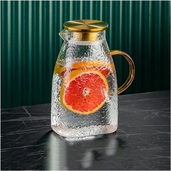 Carafe Eau Pichet martelé épaissié Borosilicate Glass Carafe de Grande ...