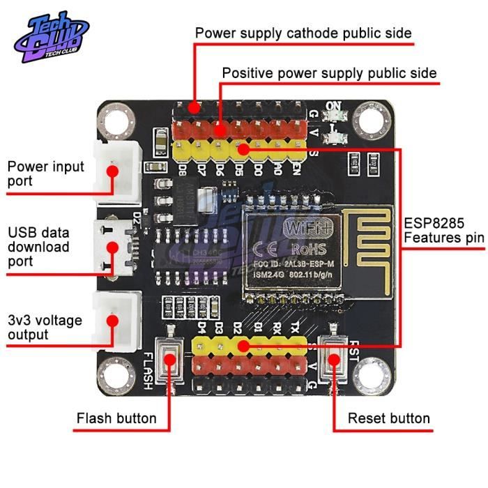 Micro Pour Arduino Nano 3.3 V3.0 R3 One Esp8266 Esp8285 Ch340g Ch340, 3.0 V 5v Série Forte 10 ...