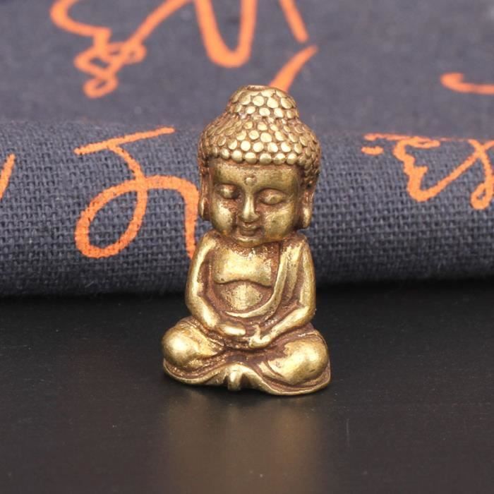Objets décoratifs,Mini Guan Yin bouddha en laiton massif,petits ornements Vintage Statue de ...