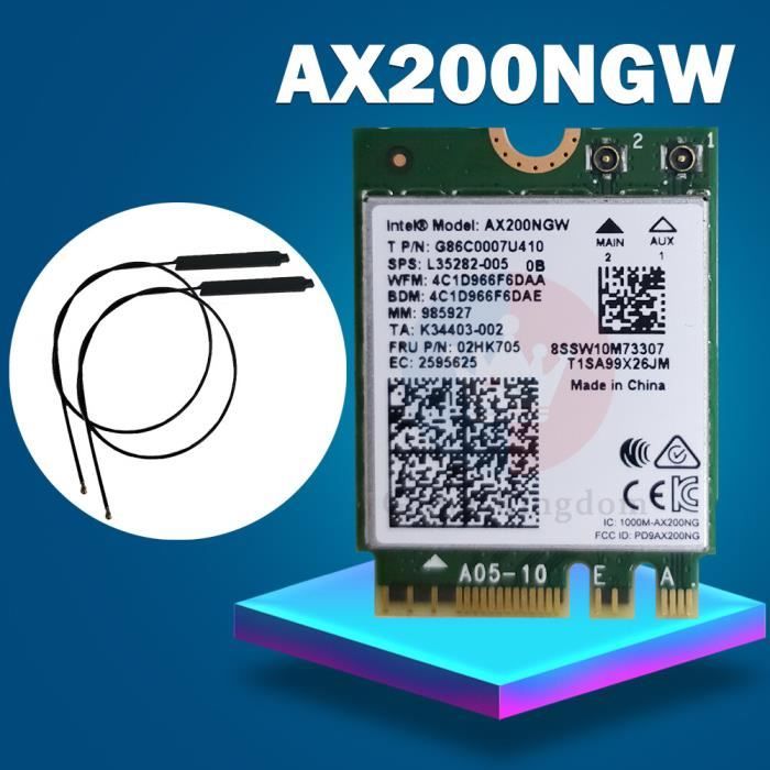 Cartes réseau,Carte réseau adaptateur sans fil AX200NGW pour Intel ...