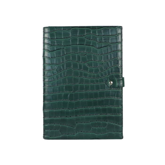 Crocodile Vert - Sac à documents monogrammé pour Ipad, bloc notes à ...