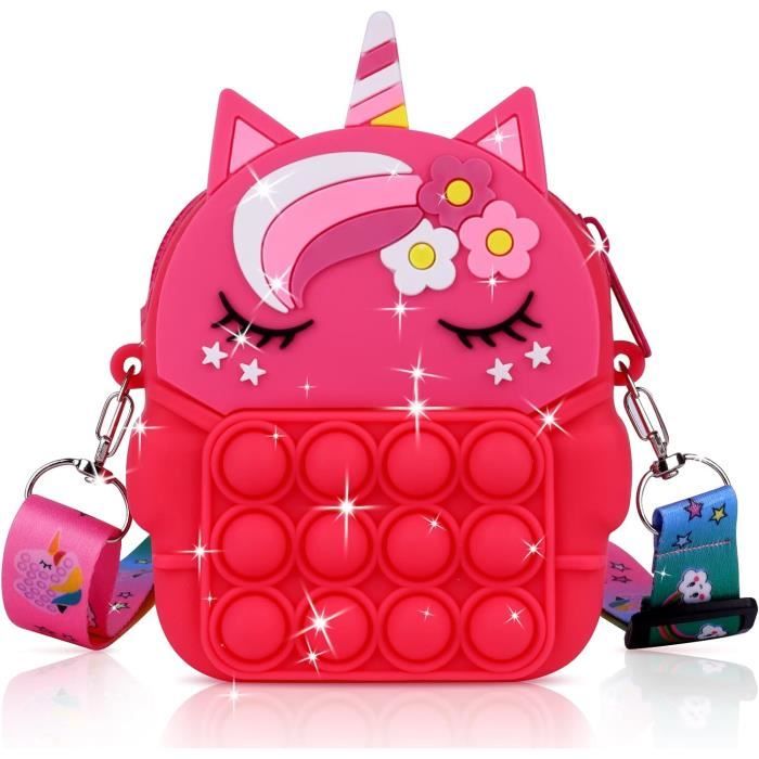 Pop Sac À Bandoulière Fille, 2 En 1 Licorne Sac Pop Fidget Toy, Push ...