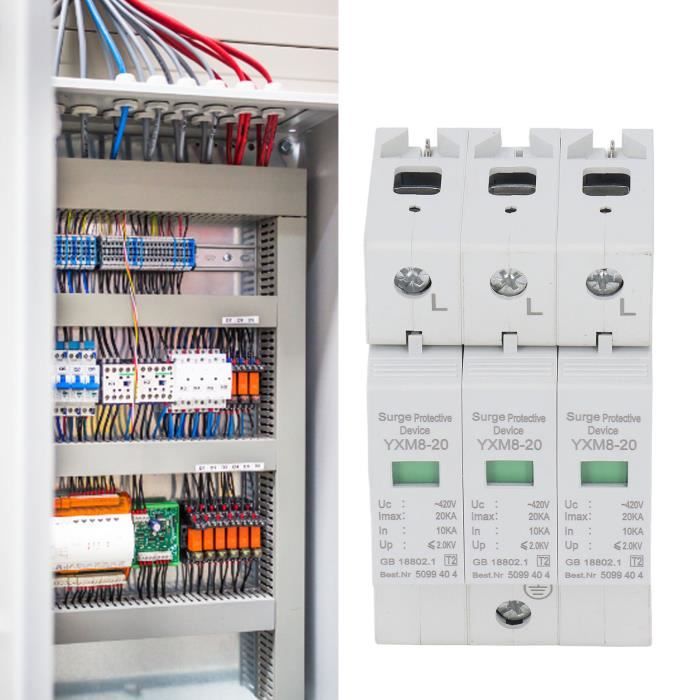 Parasurtenseur Parafoudre Domestique 3P Parafoudre 20Ka Rail Din Ac ...